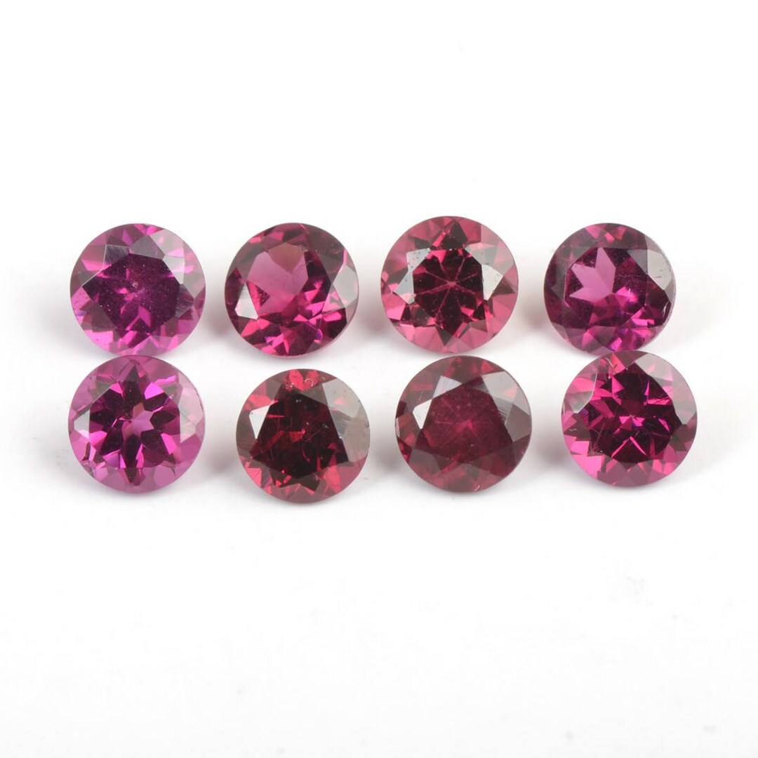 Natural Rhodolite Round Cut 5mm to 8mm Size Loose Gemstone - Round Pink ...