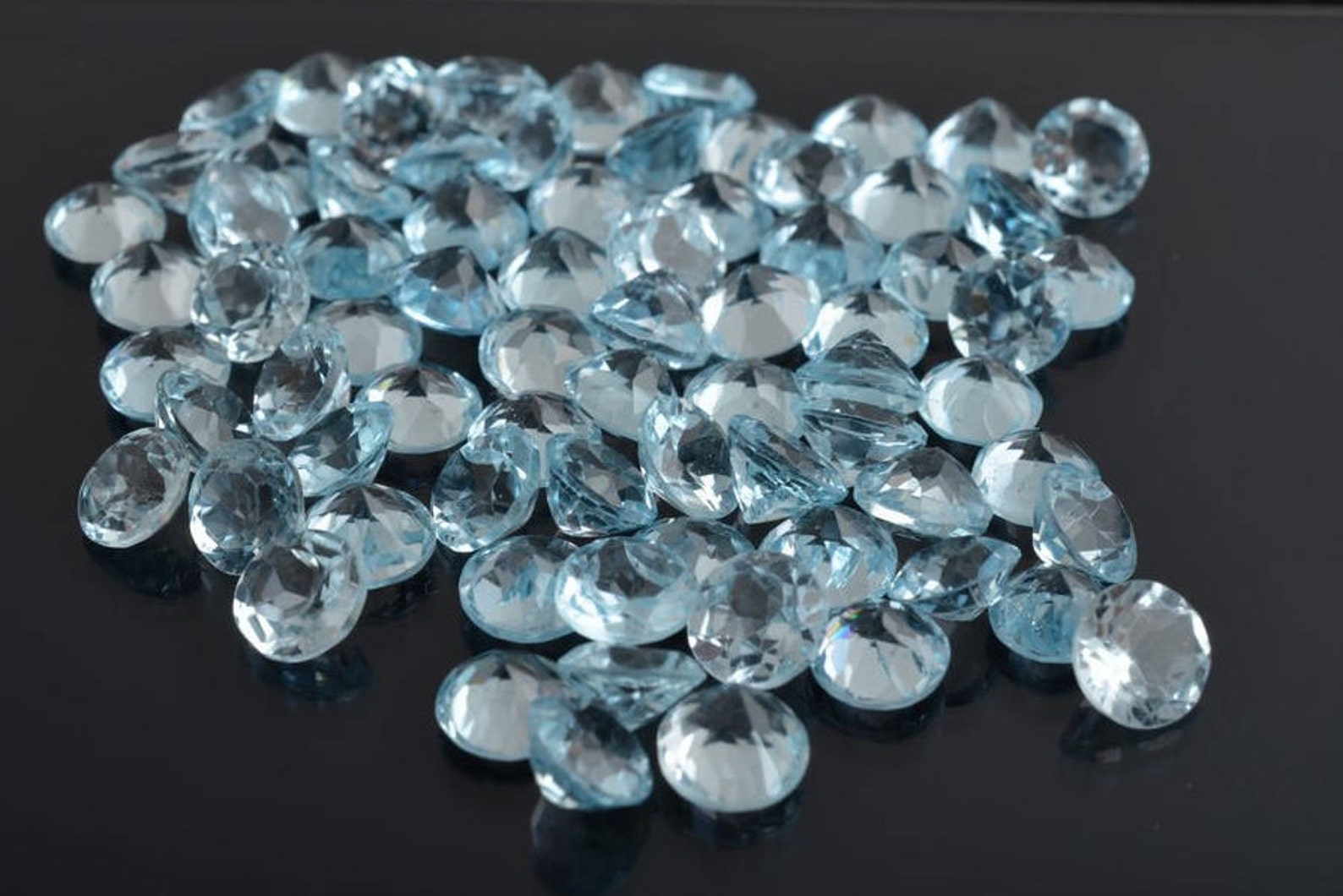 Natural Sky Blue Topaz Calibrated Size 5mm6mm Faceted Round - Etsy