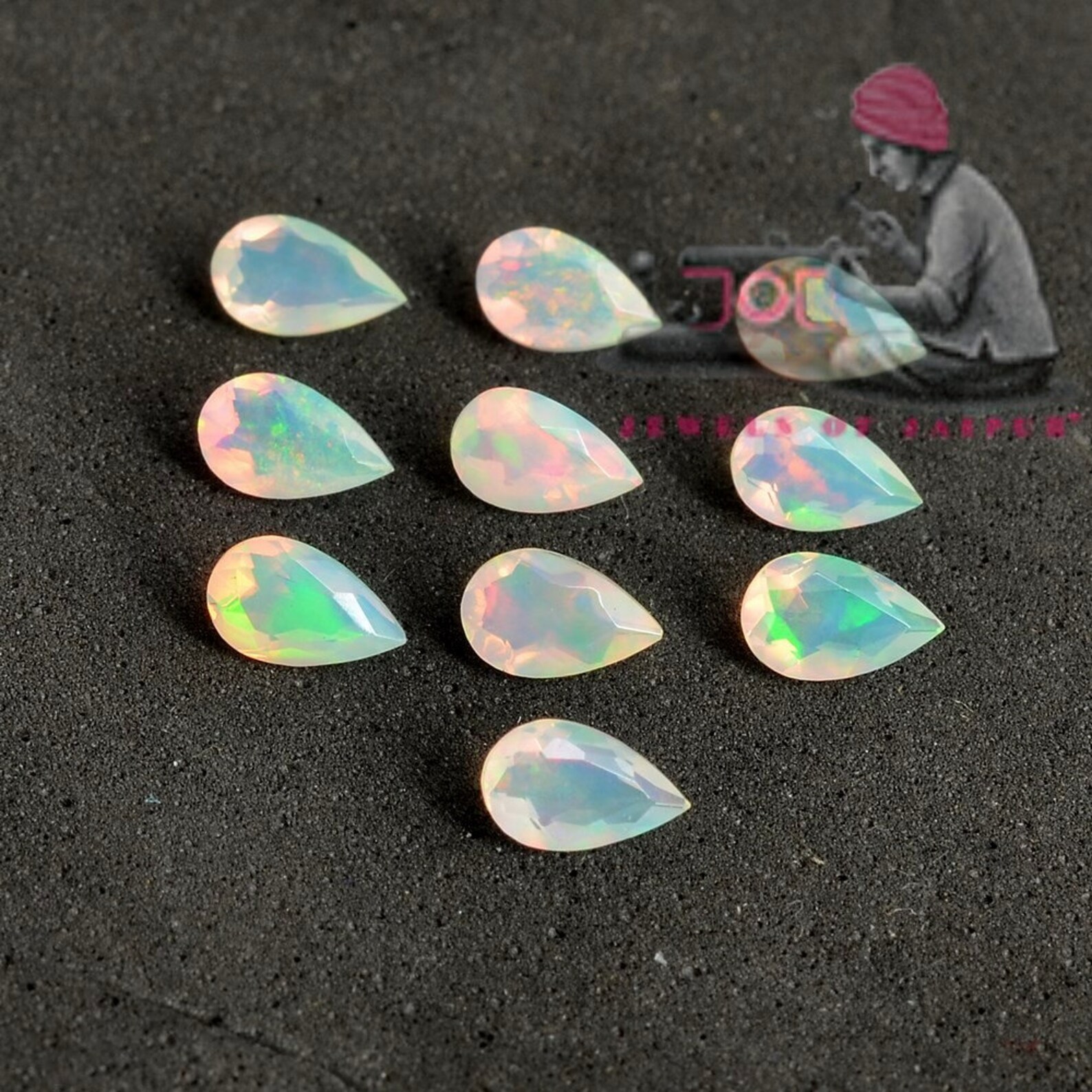 Natural Ethiopian Welo Fire Opal Gemstone 7x5mm Pear Cut Fire - Etsy