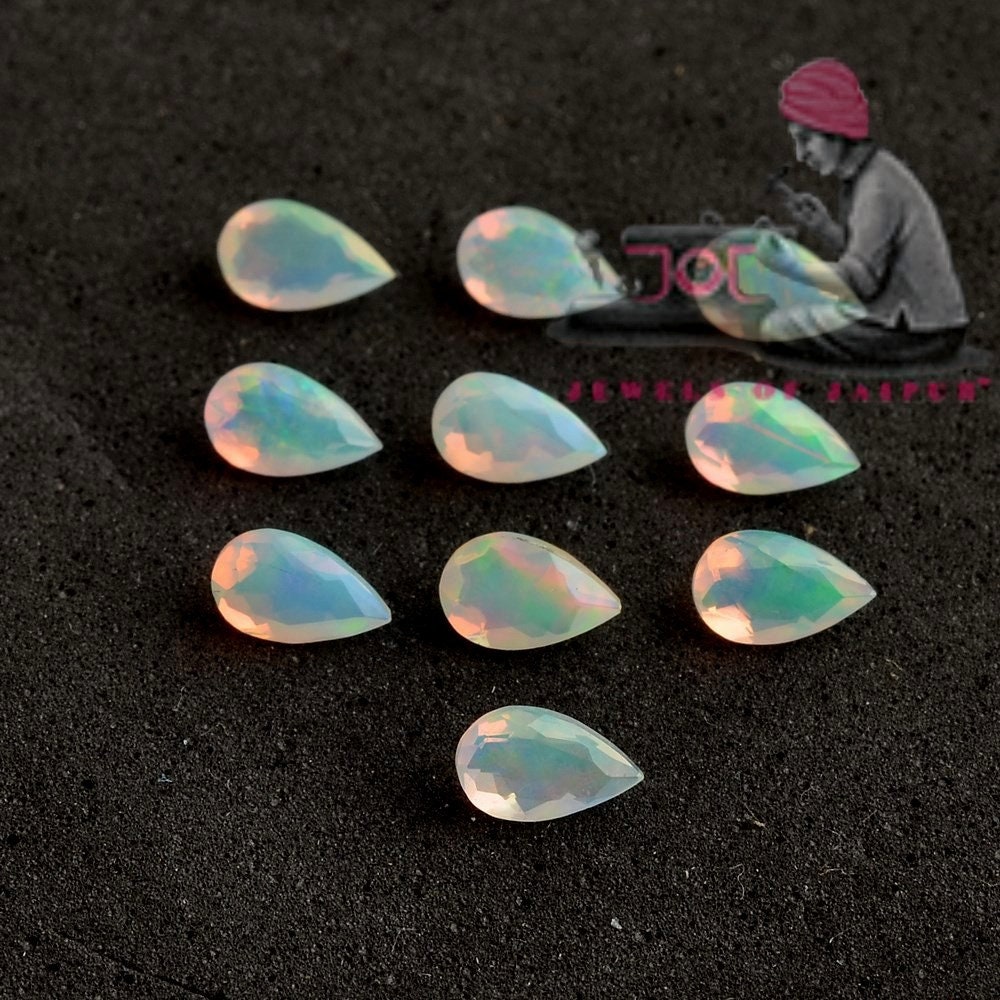 Natural Ethiopian Welo Fire Opal Gemstone 7x5mm Pear Cut Fire - Etsy