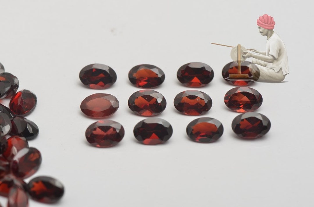 Natural Red Garnet Calibrated Size 4x6mm Faceted Cut Oval Red Color ...