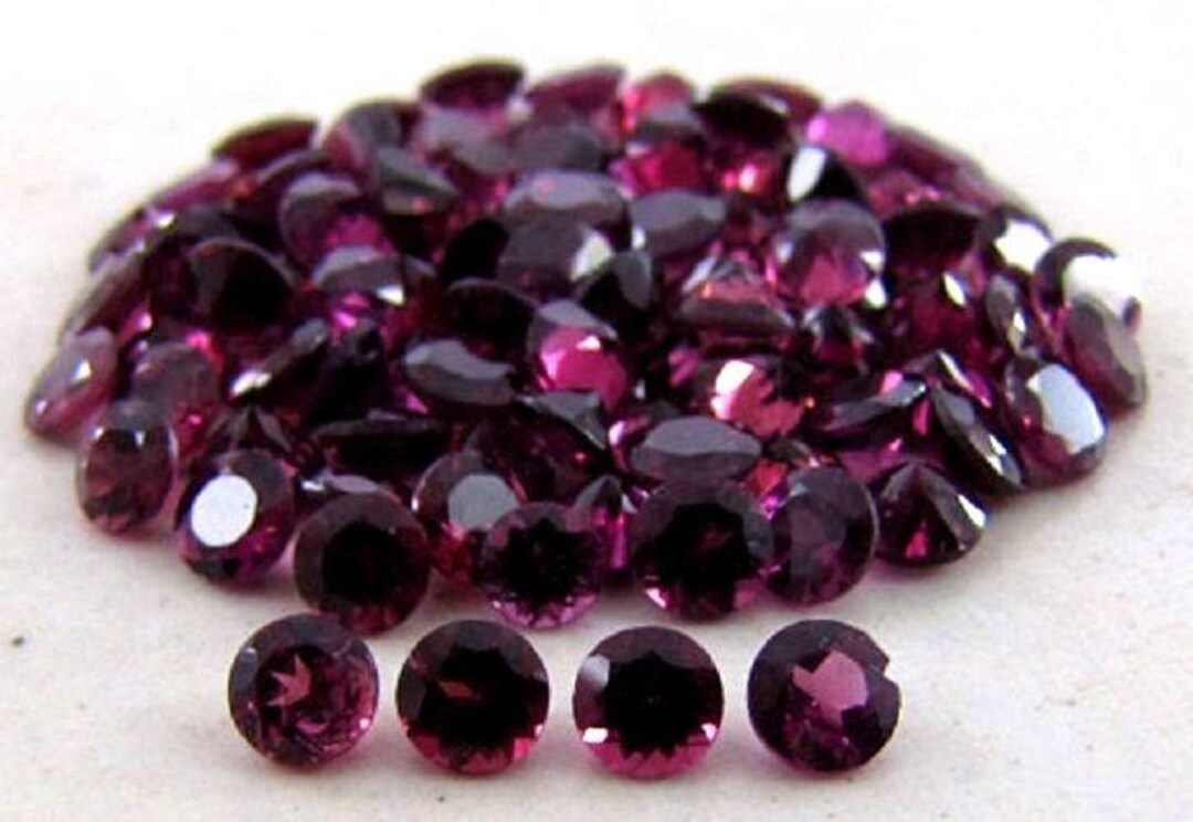 Natural Rhodolite Round Cut 5mm to 8mm Size Loose Gemstone Round Pink ...