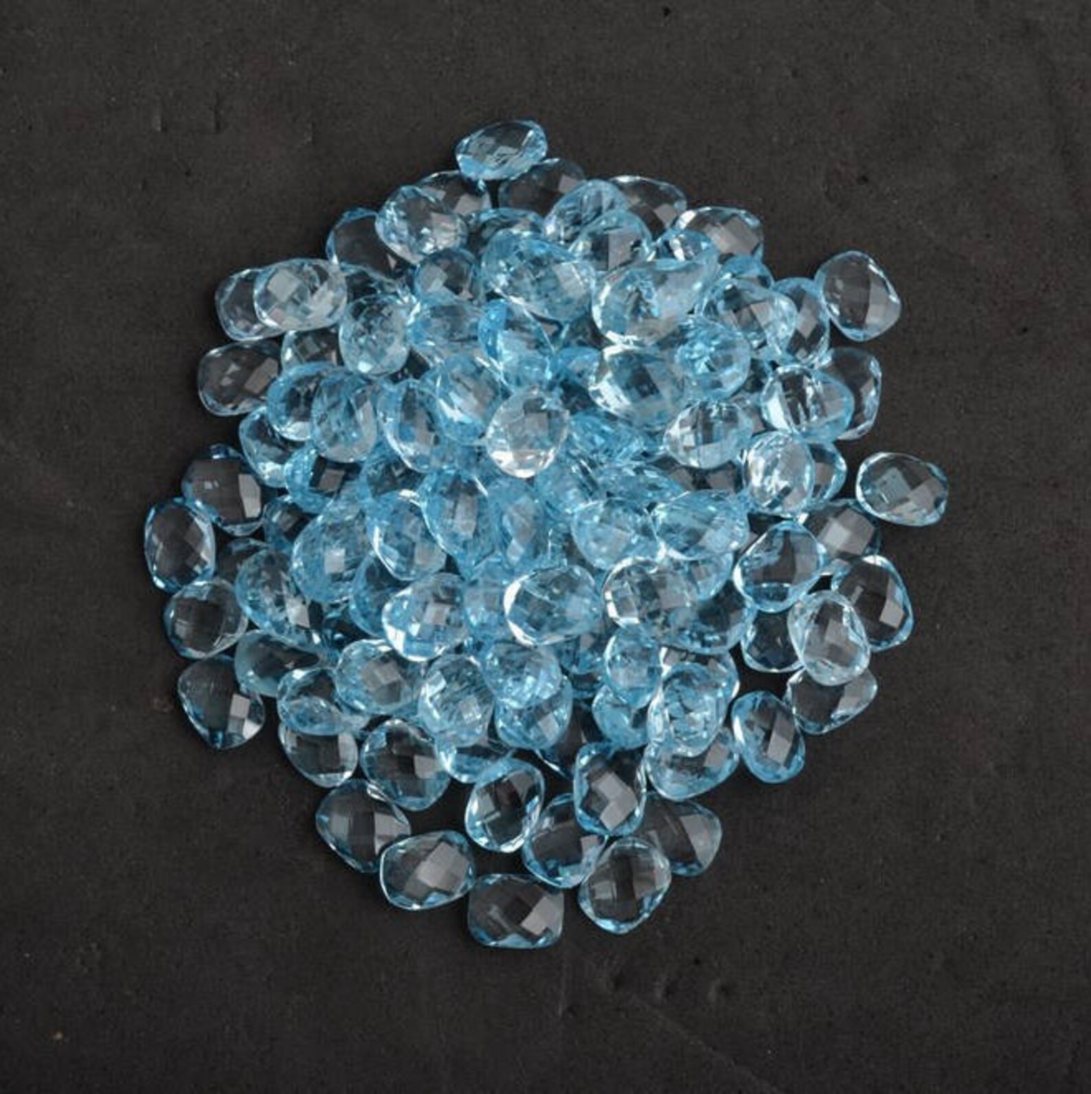 Natural Sky Blue Topaz Calibrated Size 7x9mm Checkerboard Cut Long ...