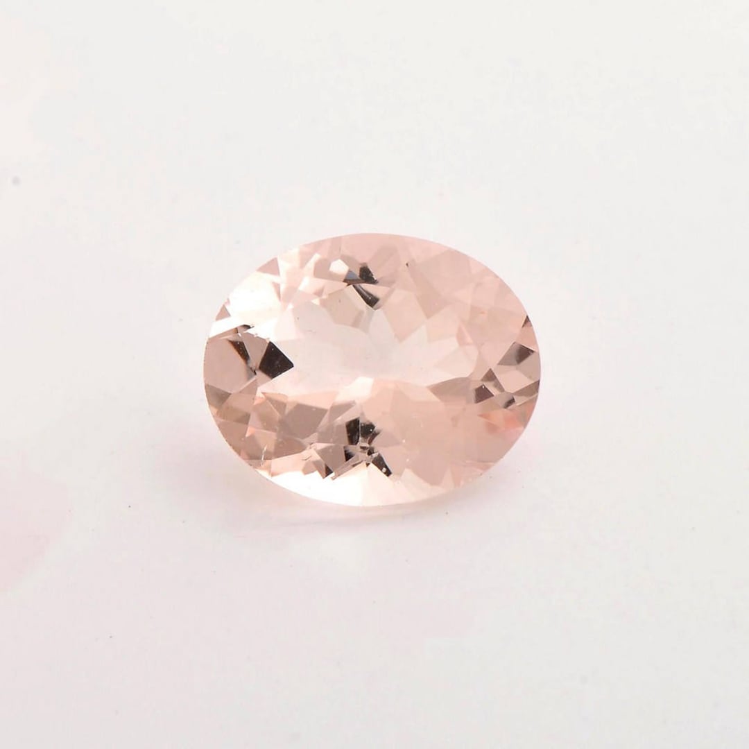 Piedra preciosa suelta de morganita: 6 x 4 mm, color melocotón natural, corte ovalado ...