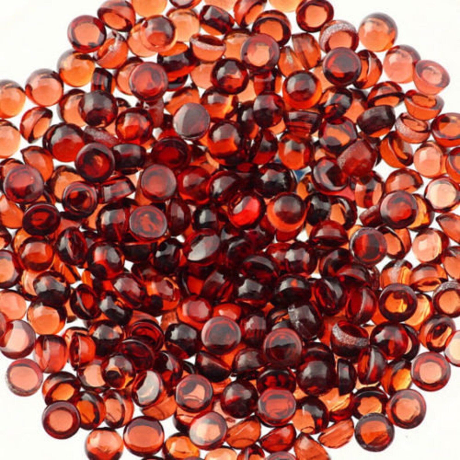 Natürliche rote Granat Steine, glatte runde flache Rückseite Granat ...