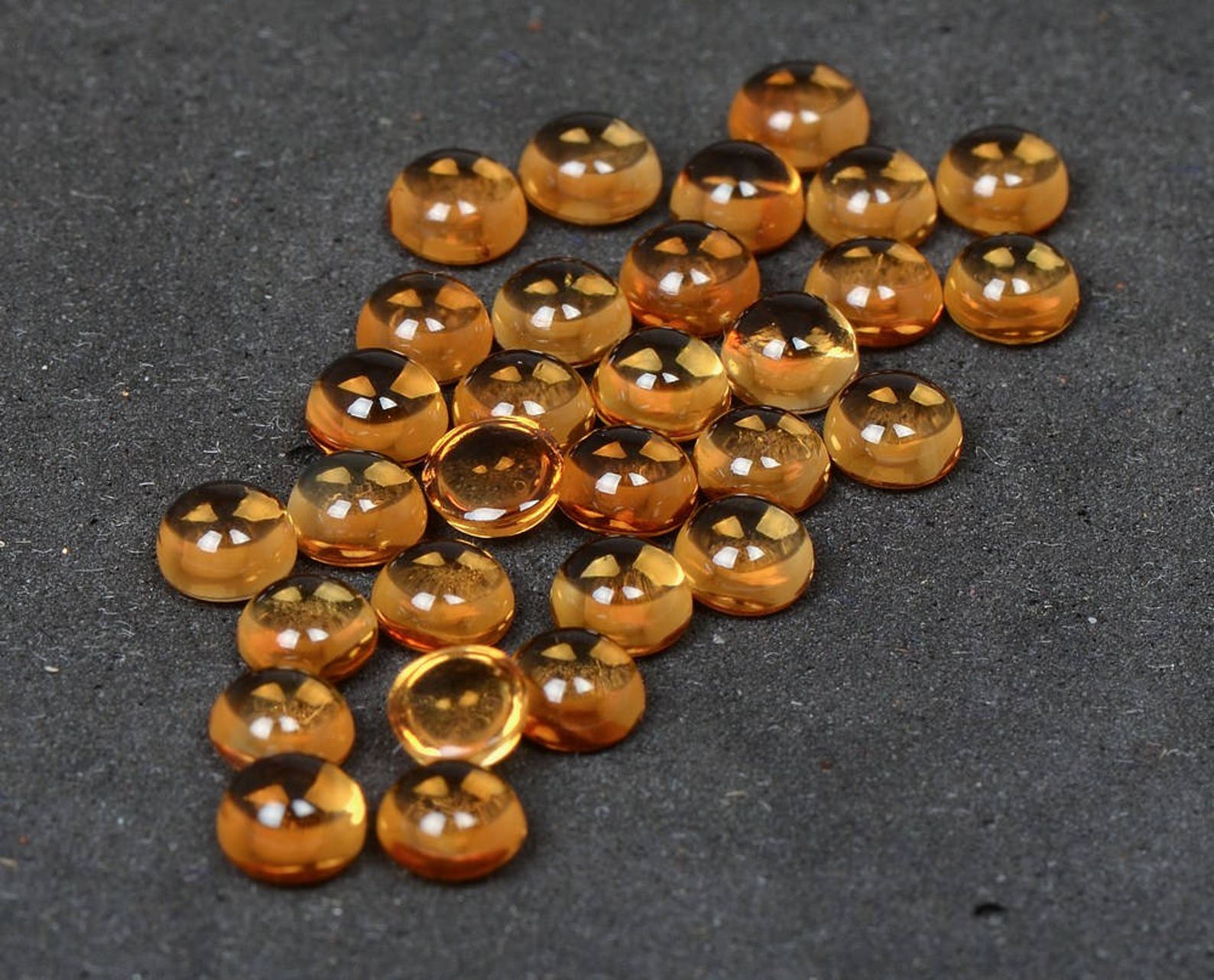 5mm Round Cabochon Yellow Citrine Loose Gemstone Round Cabochons ...