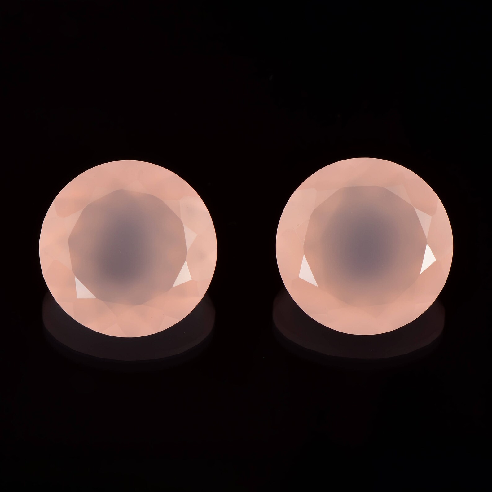 Natural Rose Chalcedony Calibrated Size 16mm Round Faceted Cut Rose ...