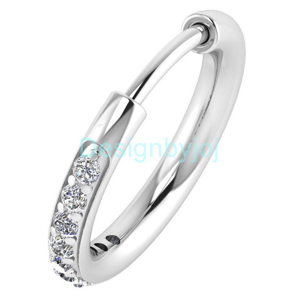 White Gold Nose Ring - Etsy