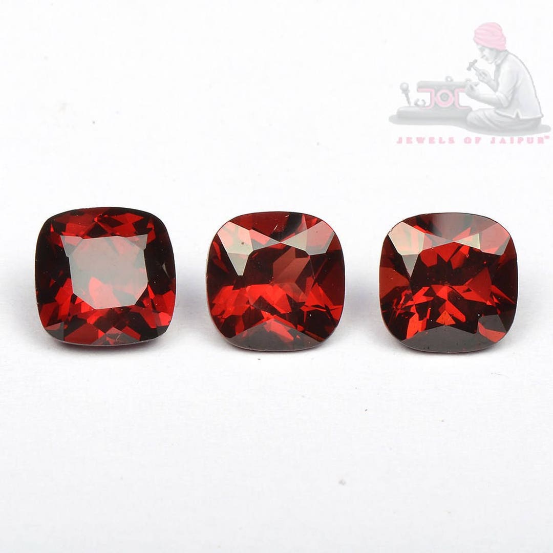 Natural Red Garnet Calibrated Size 6mm Faceted Cut Cushion Loose ...