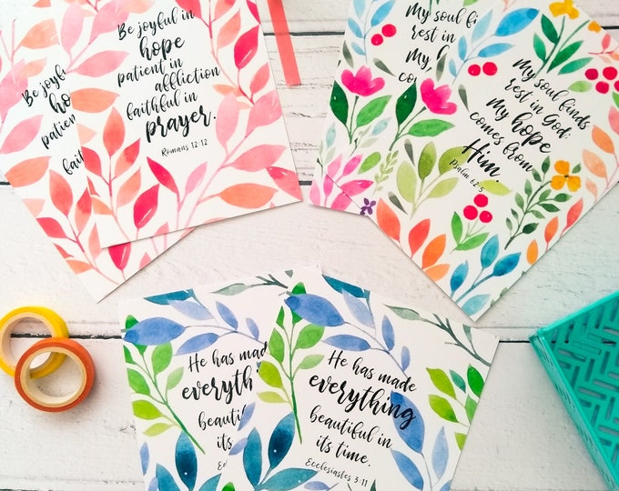 Set of Bible Verse Postcards, Scripture Postcards, Christian Postcards ...