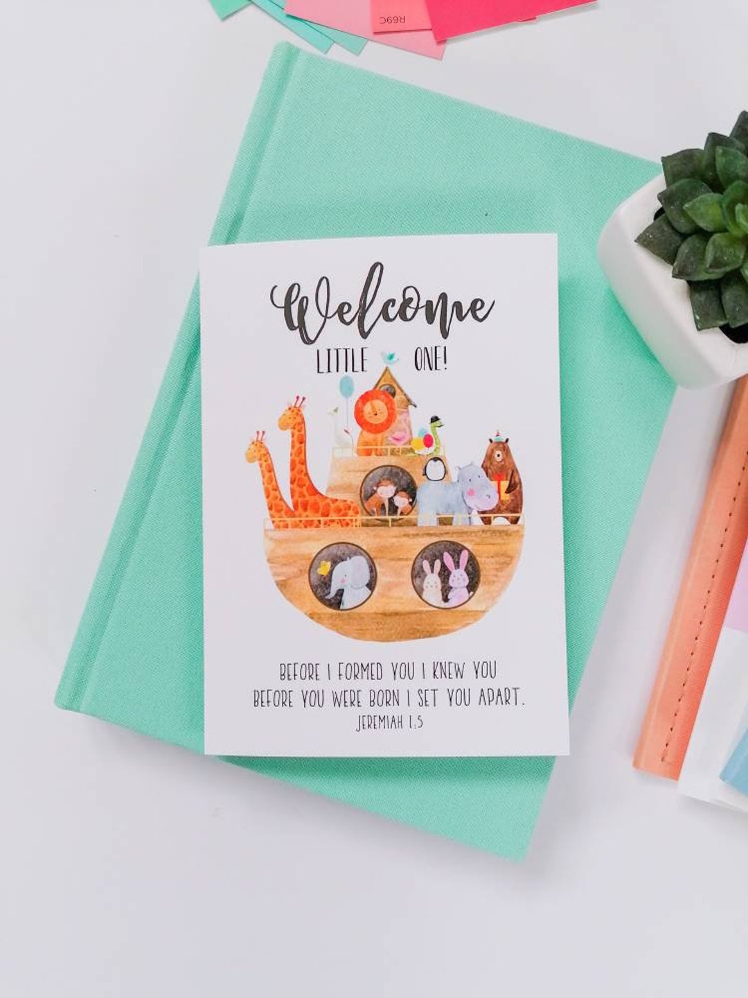 Welcome Little One Card - New Baby Card - Jeremiah 1:5 - Adoption Card ...