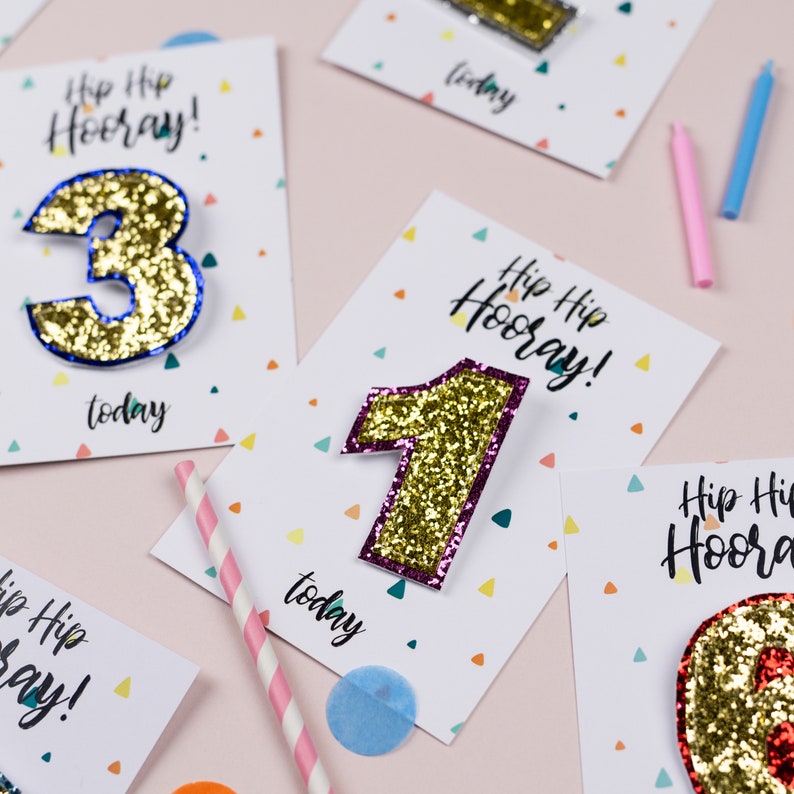Glittery Number Badge First Birthday Badge Birthday Badge - Etsy
