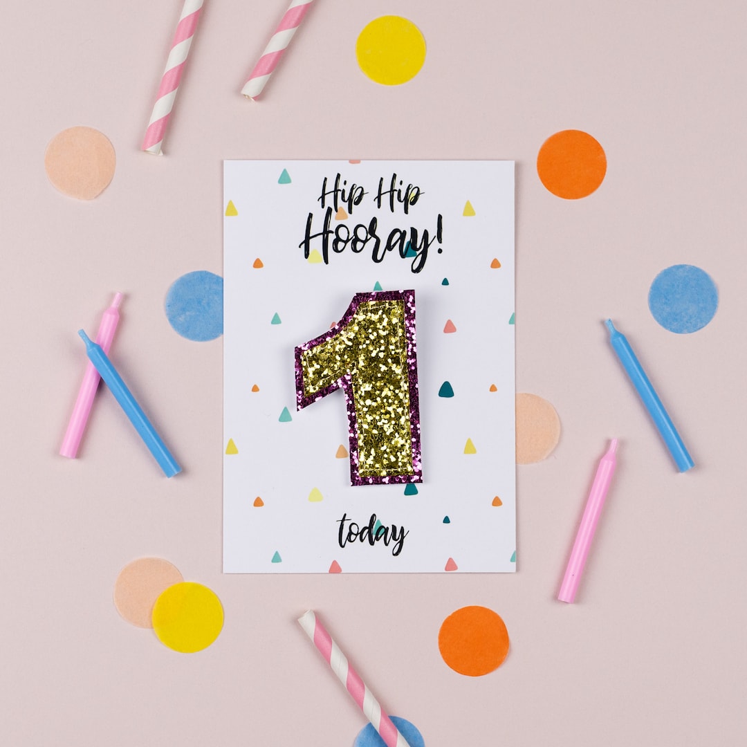 Glittery Number Badge - First Birthday Badge - Birthday Badge - Sparkle ...