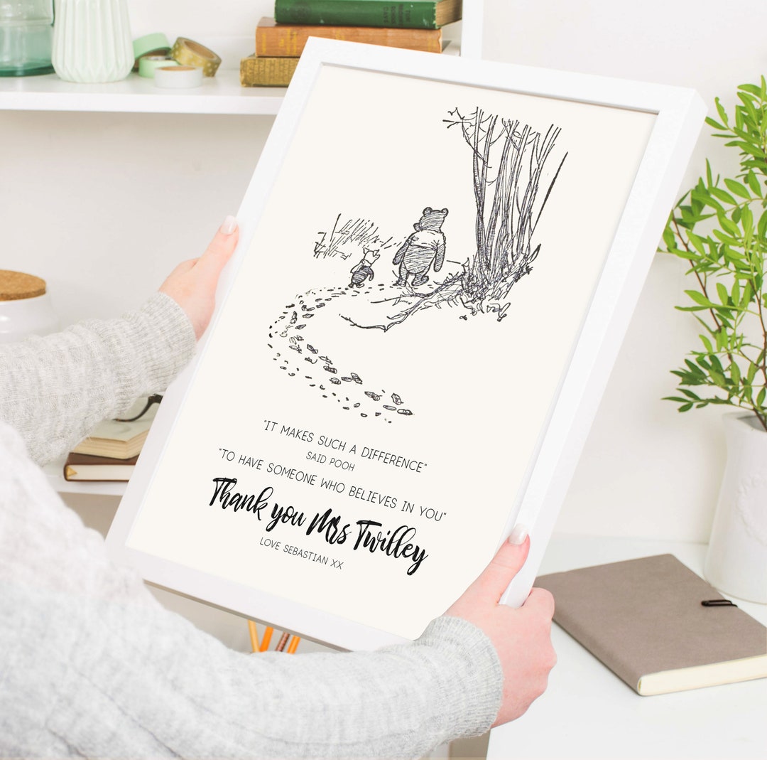 Teacher Gift Print - Winnie the Pooh Print - Thank You Teacher - Pooh ...