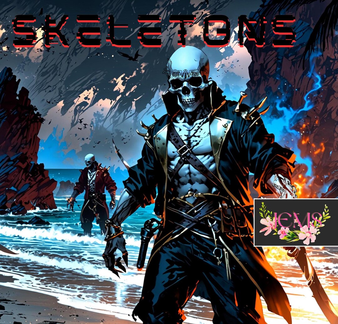 The Pirate Skeleton SKELETON CREW Wall Calendar 2025 With Months on ...