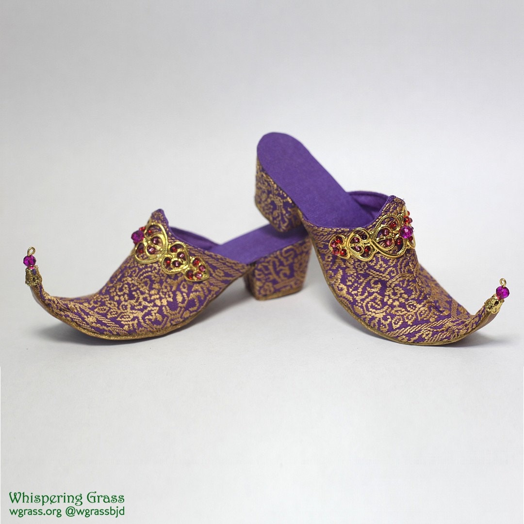 Golden&purple Brocade Harem Slippers Fit Dollshe 26F Amanda - Etsy