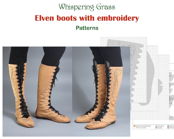 Digital PDF Pattern: Elven Boots With Embroidery - Etsy