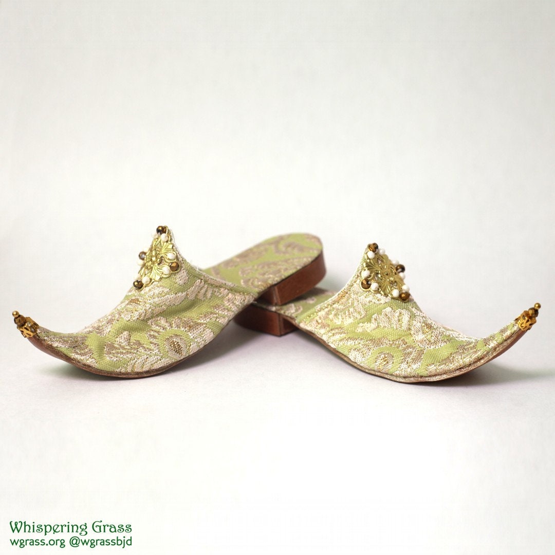 Golden&jade Brocade Harem Slippers, Fit Dollshe Diana, Male Soom ...