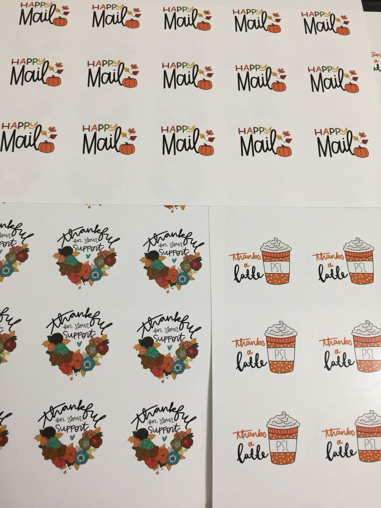 BUNDLE of Happy Mail THANKFUL and Thanks a Latte FALL Theme - Etsy