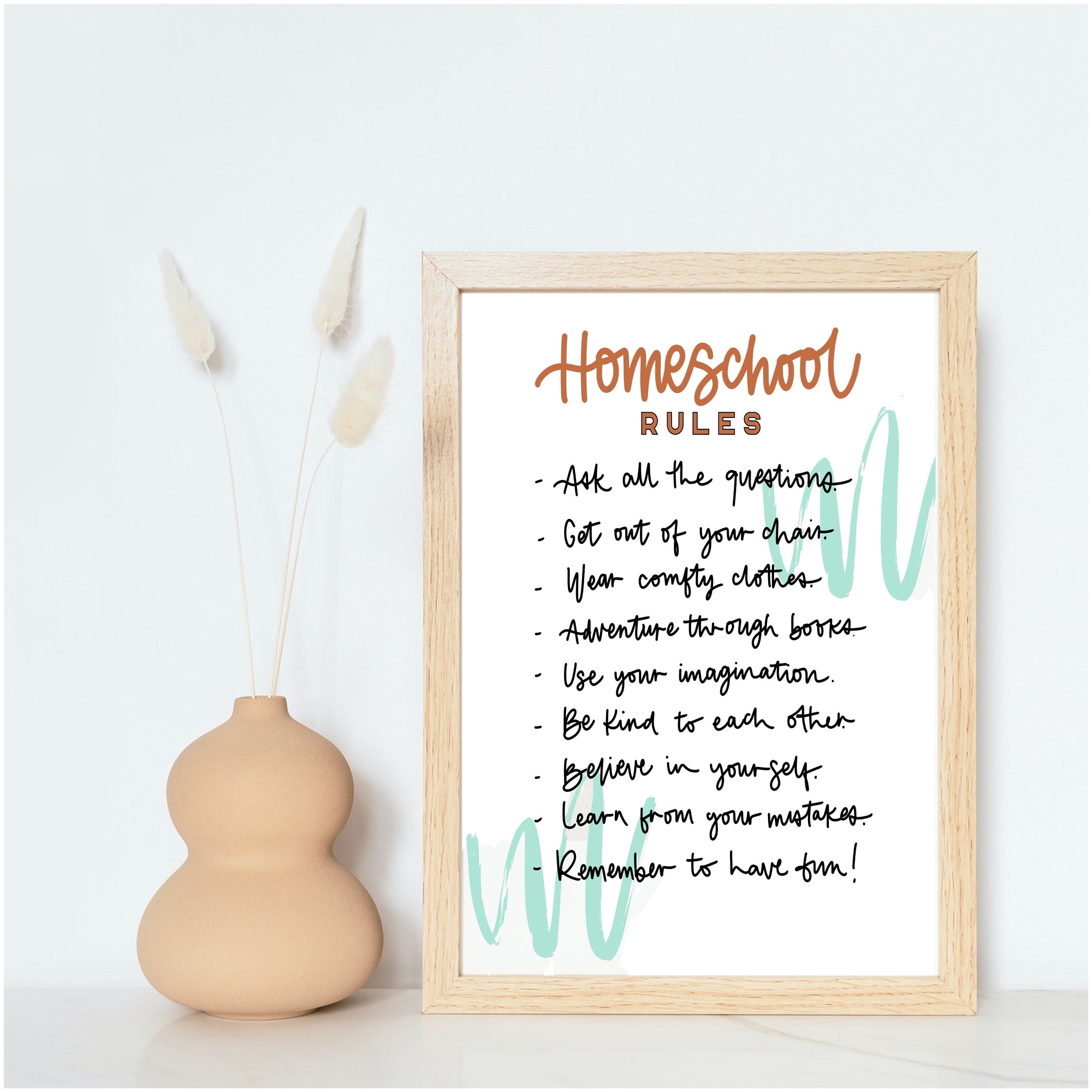 Homeschool Rules Wall Print Homeschool Decor | Etsy