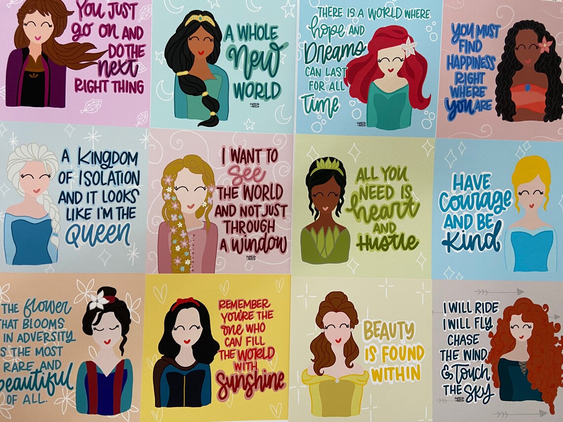 Princesses Card Set Disney Princess Card Set Playing Cards | Etsy