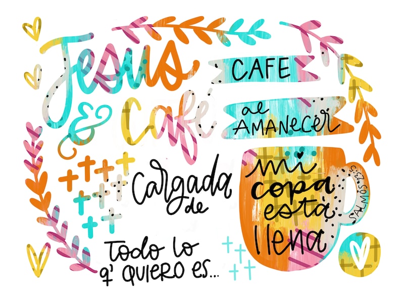 Jesus Y Cafe ESPAÑOL, Bible Journaling Printable, Digital Print, All I ...