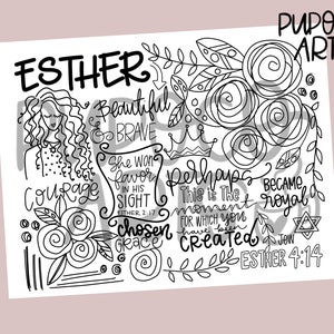 Perhaps ESTHER Coloring Bible Journaling Printable Digital - Etsy