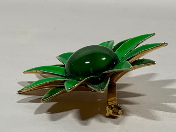 Original by Robert Green Enamel Flower Brooch - Gem