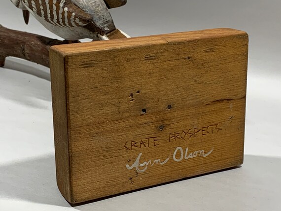 Collectibles Ann Olson Redheaded Woodpecker Crate Prospects Folk Art ...
