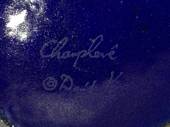 David Kuo Champleve Modernist Enamel Pendant - Gem