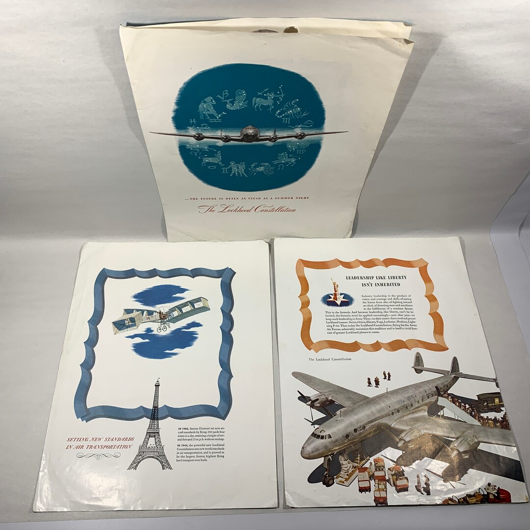 Lockheed Constellation WWII Military Transport Brochures Set of Three ...