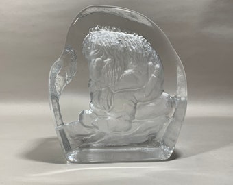 Vintage Art Glass Polar Bear Figure by Magnor Crystal - Made in Norway ...