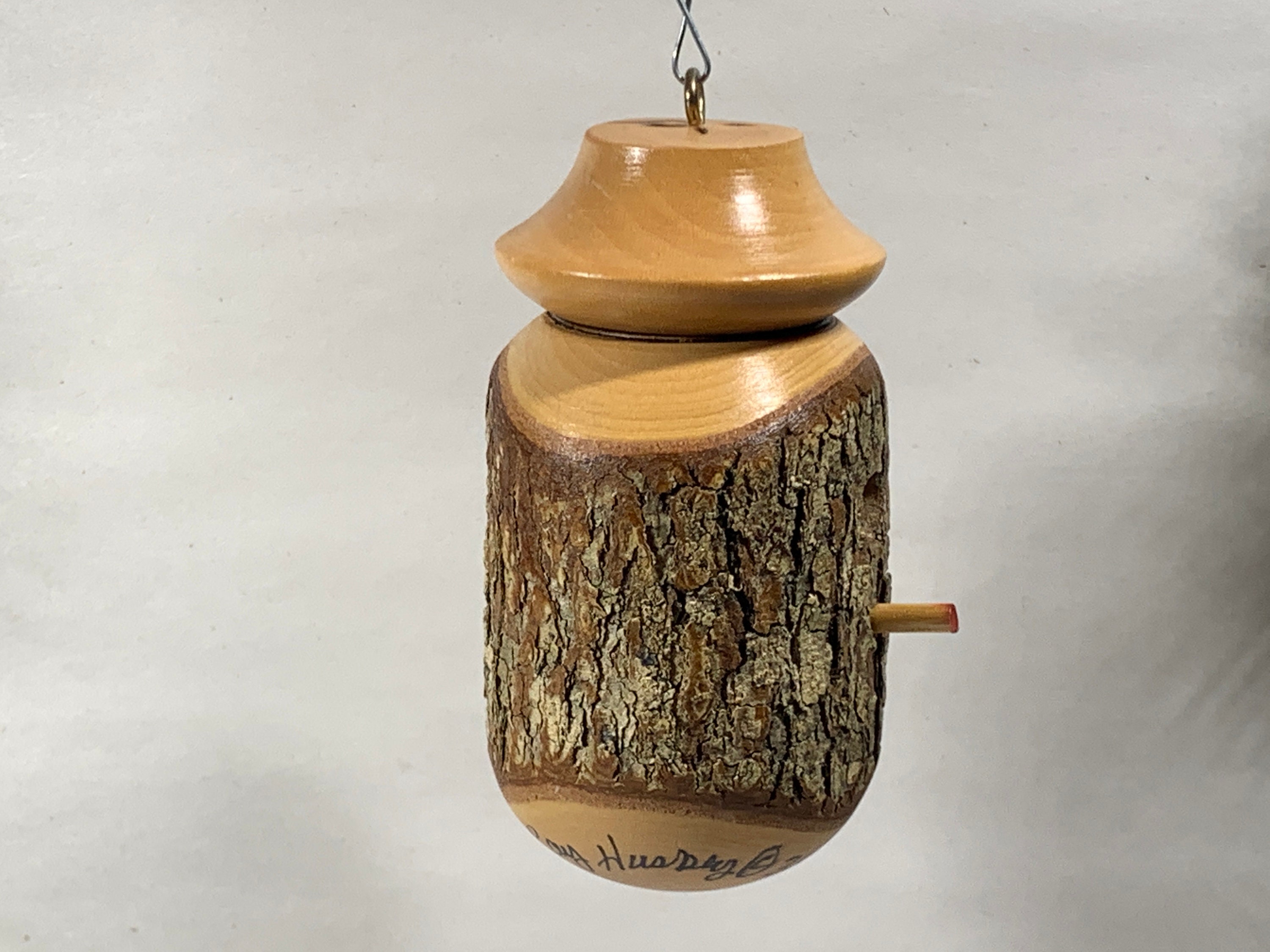 Signed Charles Ray Huskey Turned Wood Birdhouse Ornament - Etsy