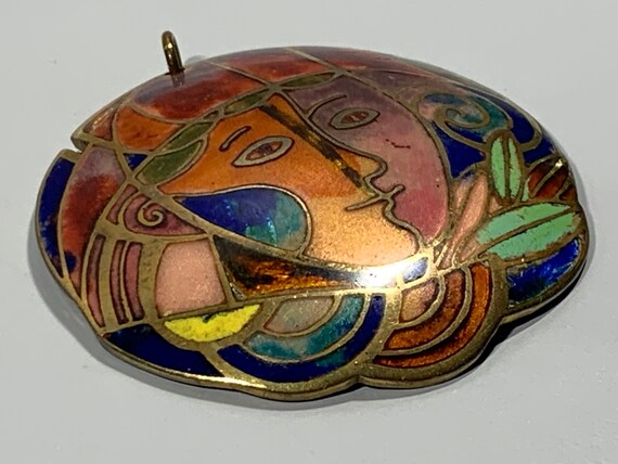 David Kuo Champleve Modernist Enamel Pendant - Gem