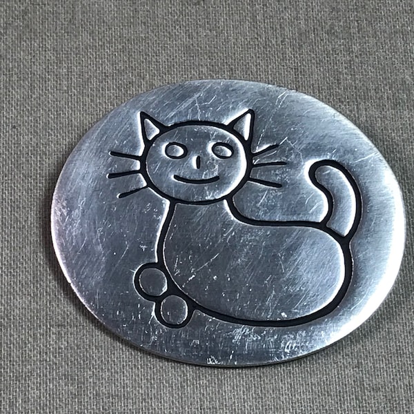 Pewter Cat Brooch - Etsy