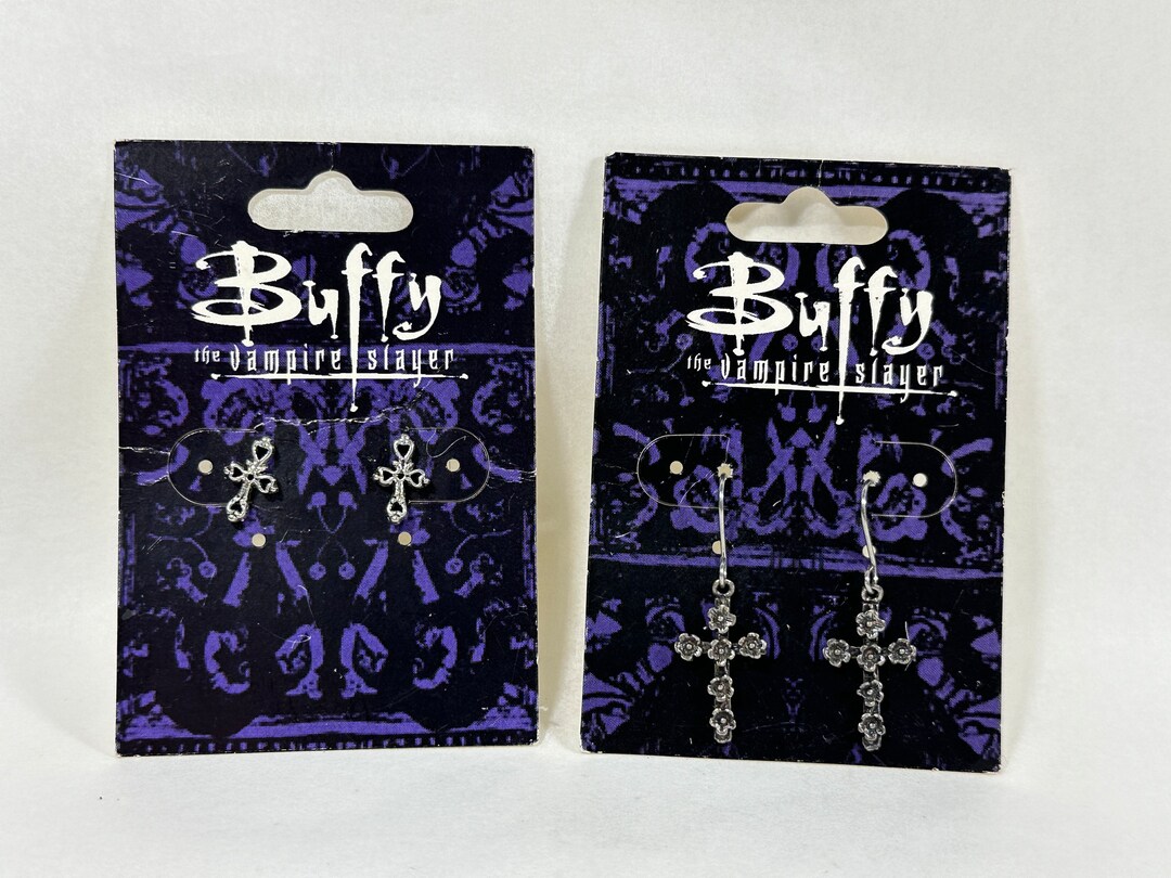 Buffy the Vampire Slayer Cross Earrings on Original Card Two Sets ...