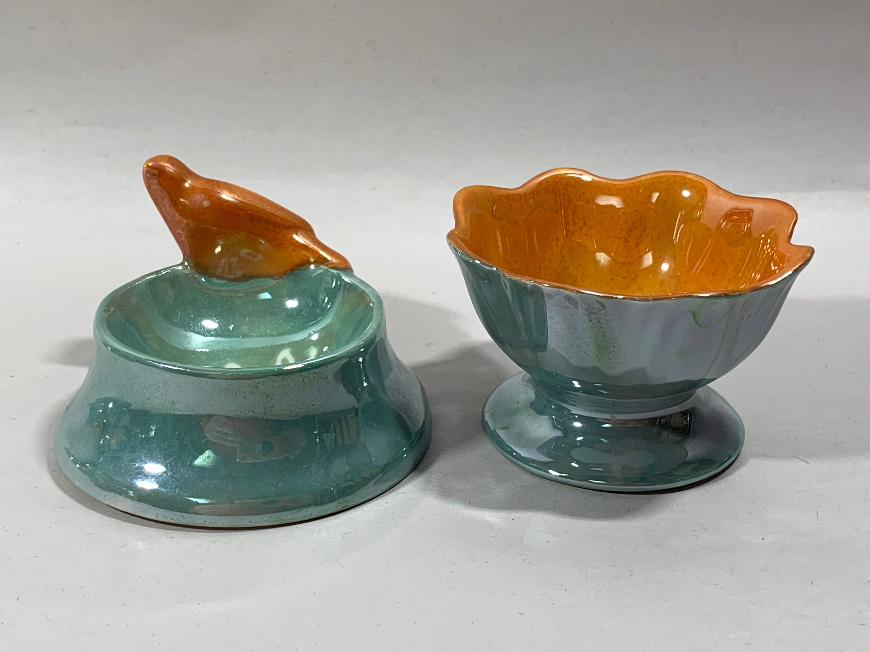 Japanese Lustreware Art Deco Bird and Flower Salt Cellars Sets - Etsy