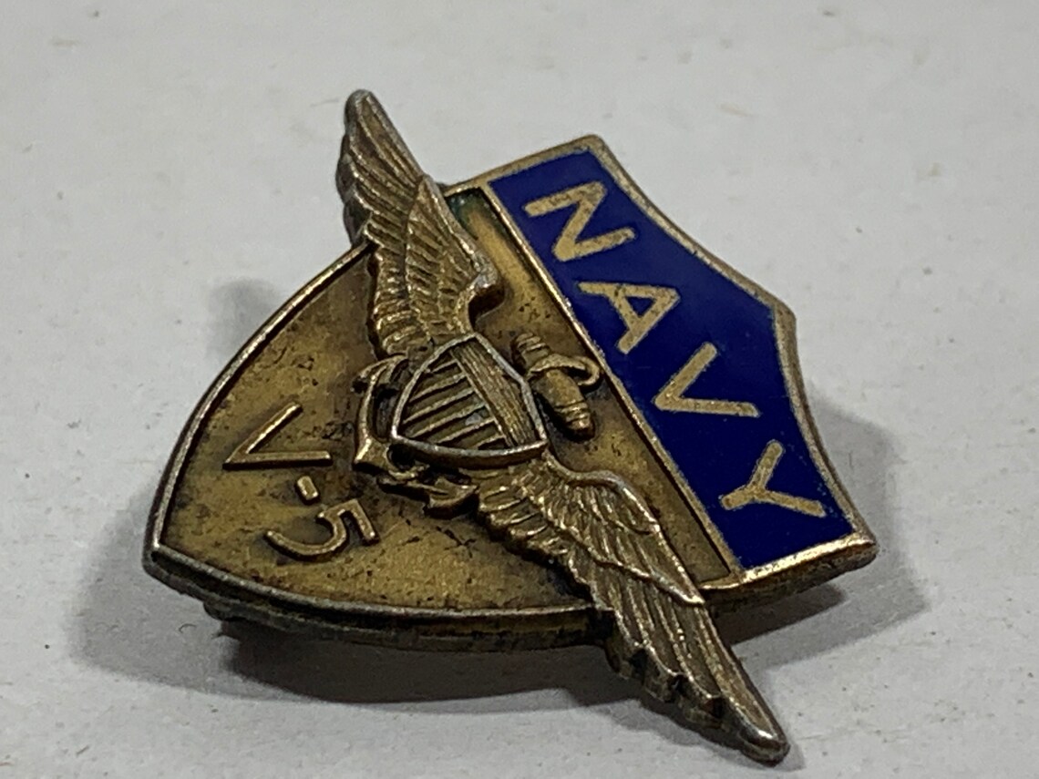 Navy V-5 Pilot Sterling and Enamel Pin Flight Training Program - Etsy