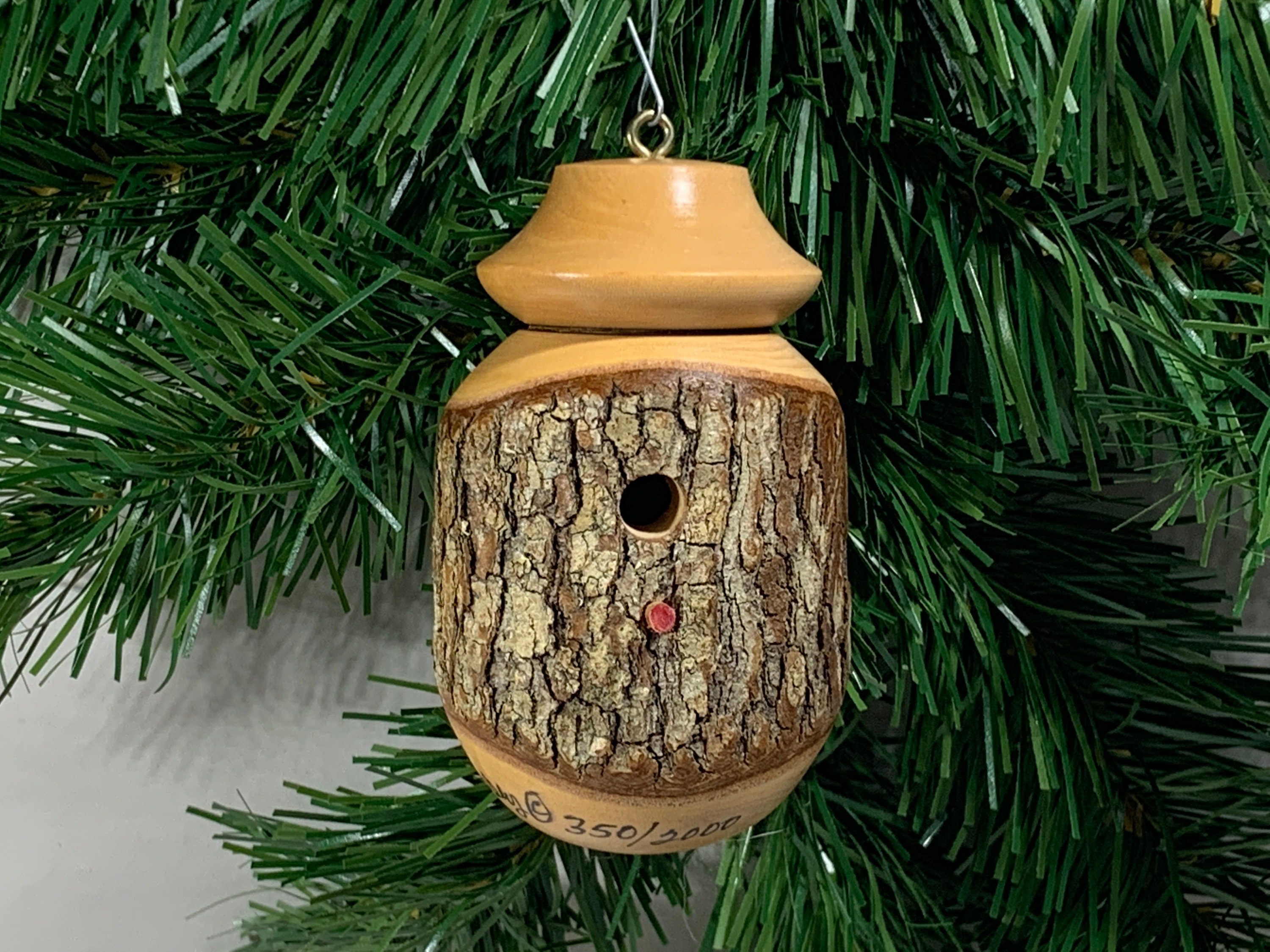 Signed Charles Ray Huskey Turned Wood Birdhouse Ornament | Etsy