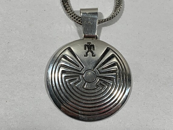 Sterling Man in Maze Pendant and Earrings Set with Bu… - Gem