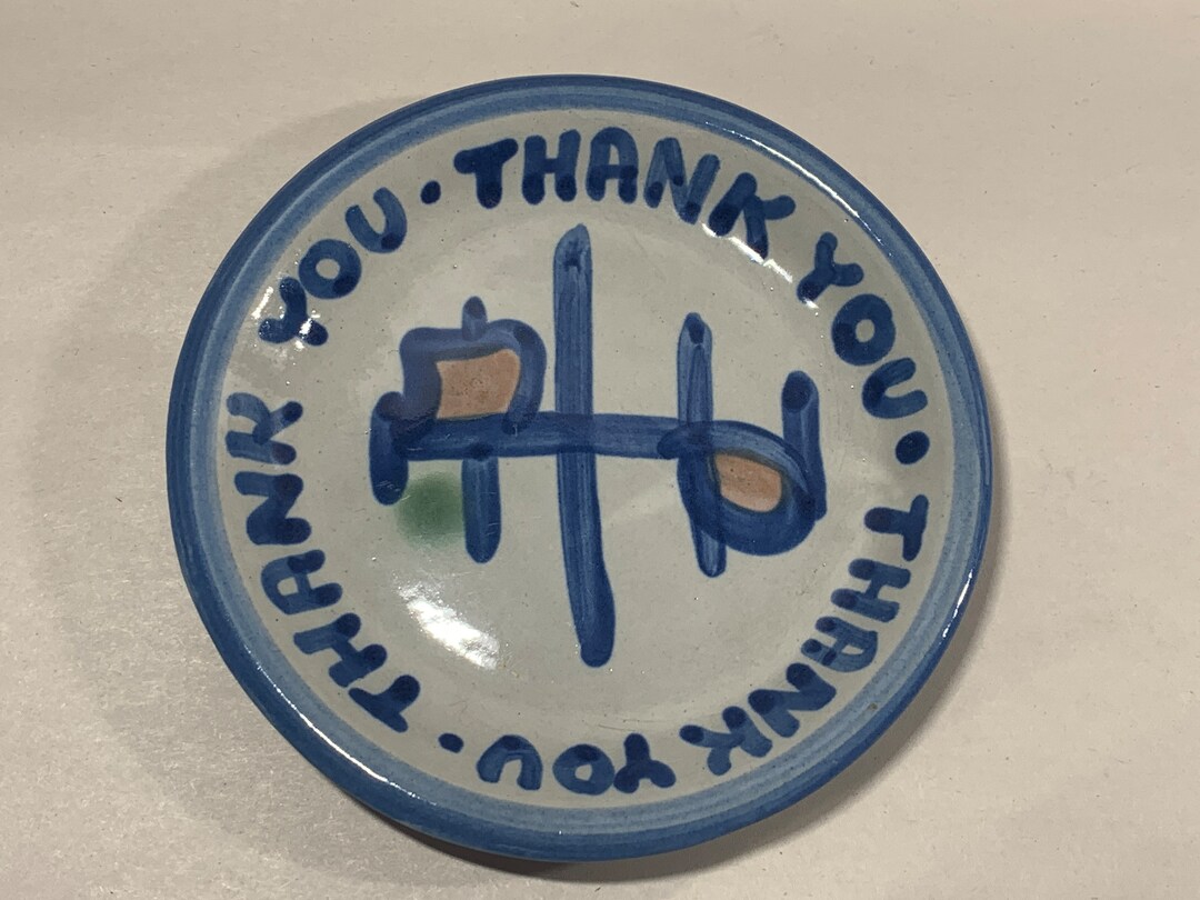 M A Hadley Thank You Plate - Etsy