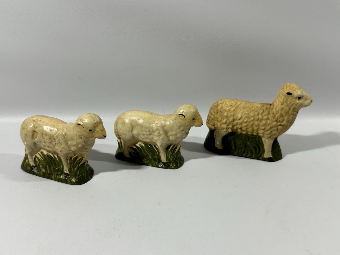 Kate Kiely Sweetgrass Studios Sheep Chalkware Figurines - Etsy