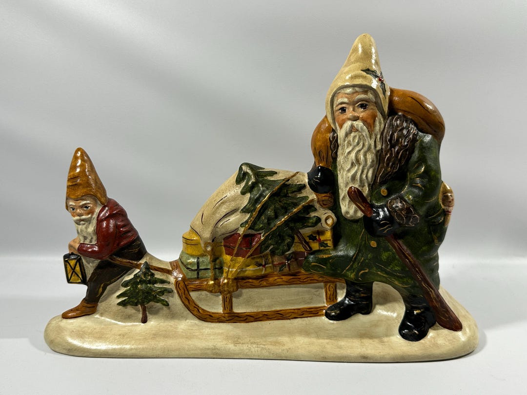 Kate Kiely Sweetgrass Studios Santa With Sleigh - Etsy