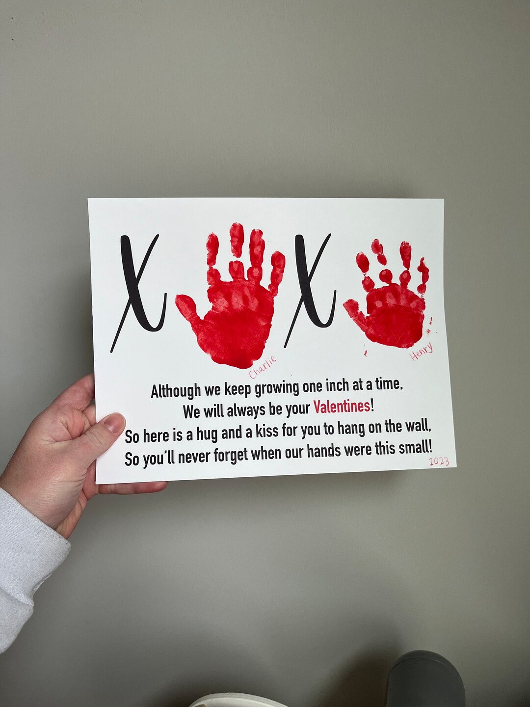 Kids Valentine Handprint Art Keepsake Valentines Day Gift for Mom Gift ...