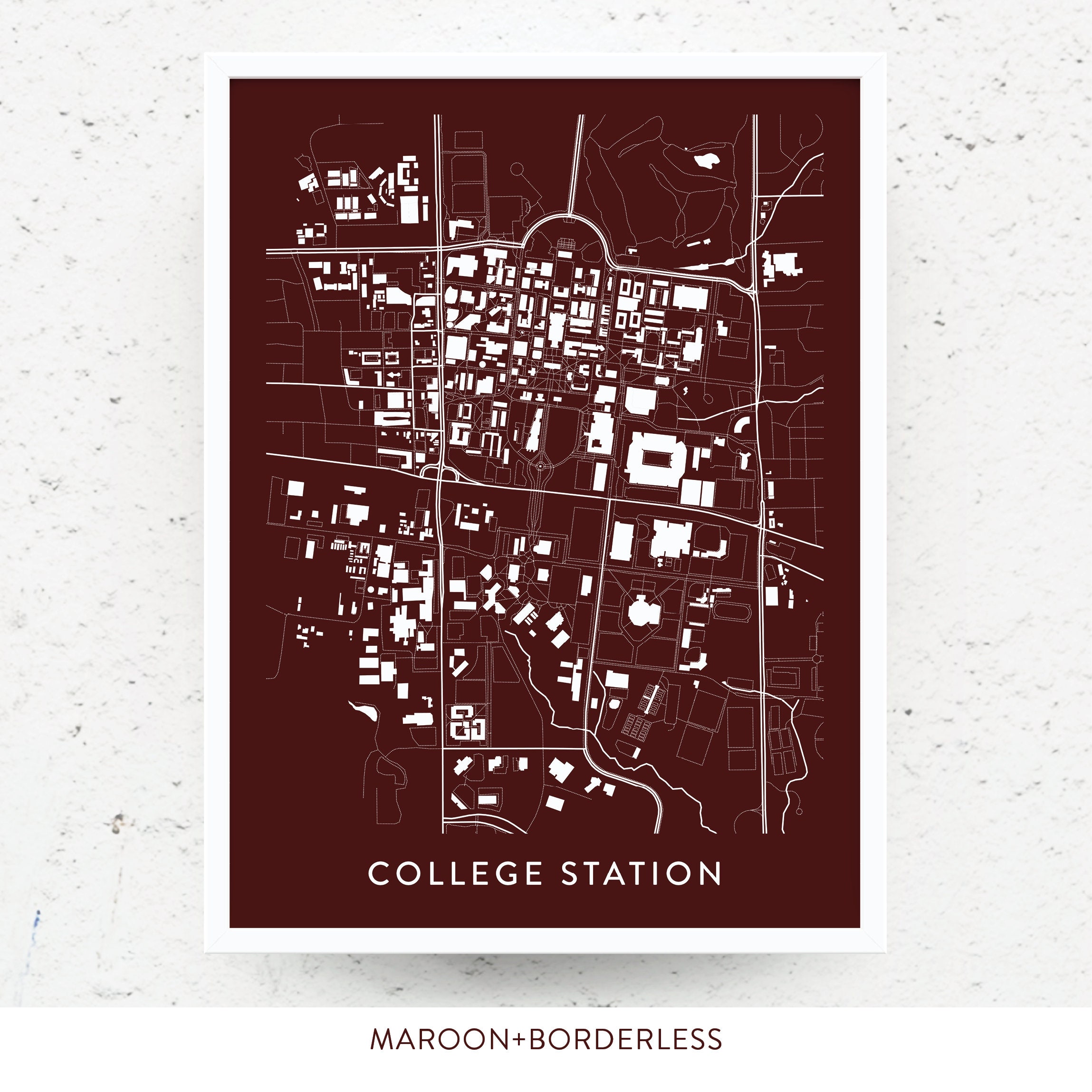 COLLEGE STATION TEXAS Map Poster / College Town Map Gifts - Etsy