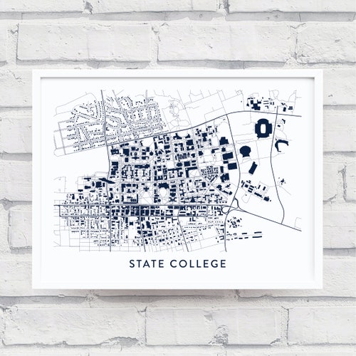 State College Pennsylvania Street Map Penn State University | Etsy