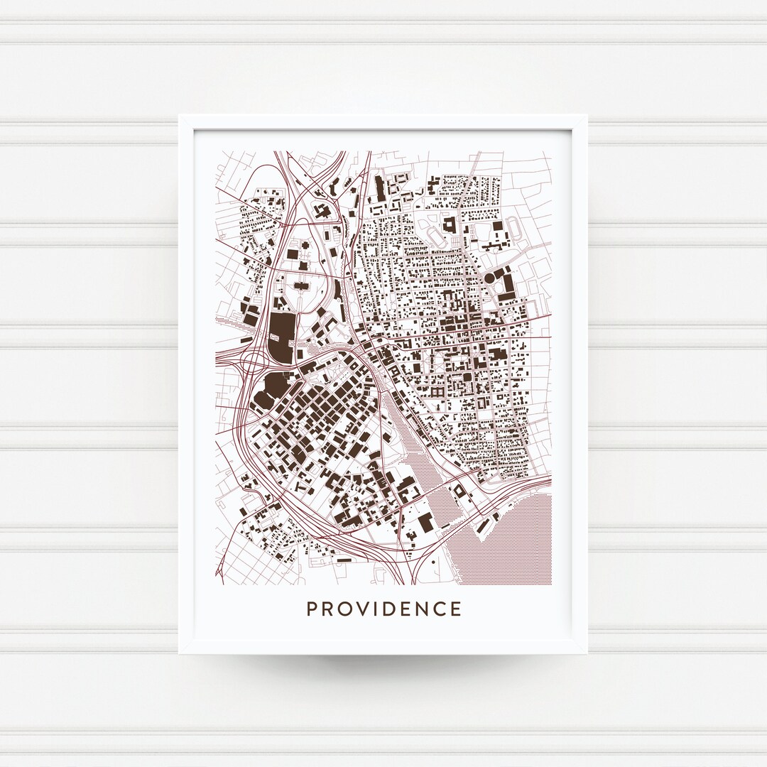 PROVIDENCE RHODE ISLAND Map Poster / College Town Map Gifts - Etsy