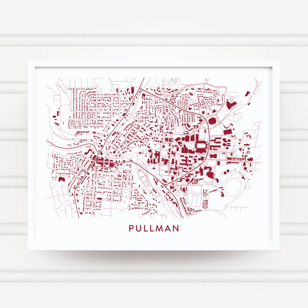 PULLMAN WASHINGTON Map Poster / College Town Map Gifts - Etsy