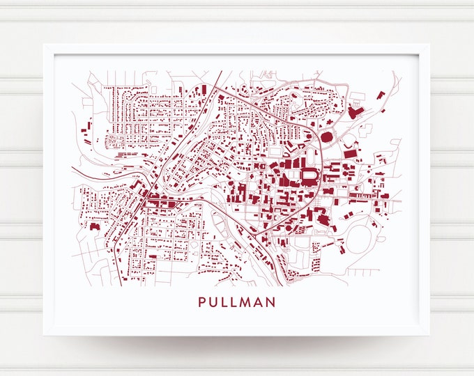 PULLMAN WASHINGTON Map Poster / College Town Map Gifts - Etsy