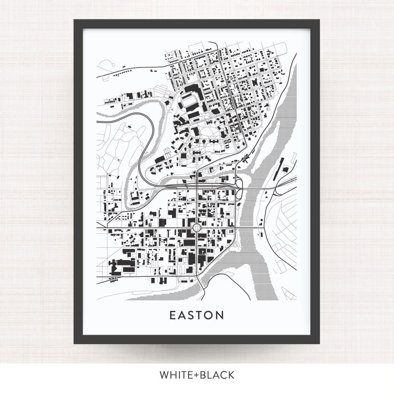 EASTON PENNSYLVANIA Map Poster / College Town Map Gifts - Etsy